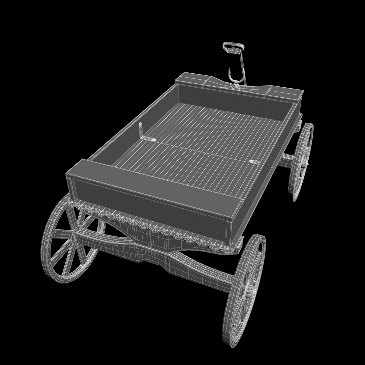 3d wooden wagon model