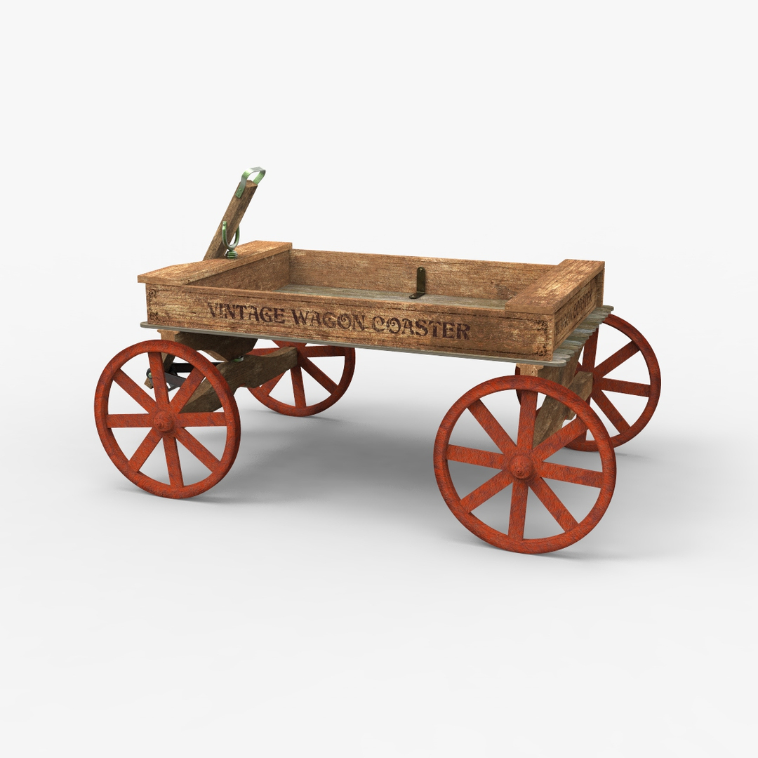 3d wooden wagon model