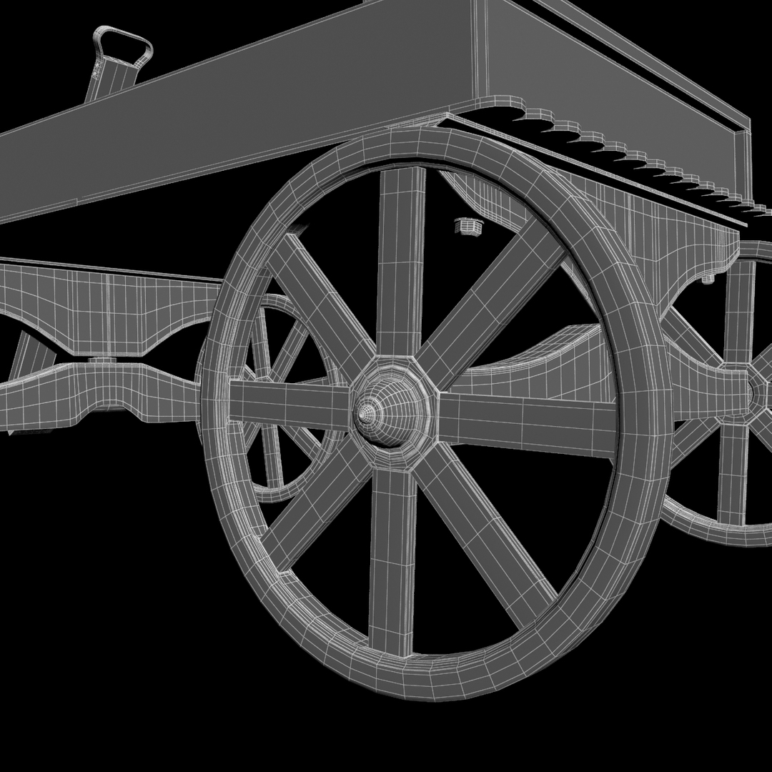 3d wooden wagon model