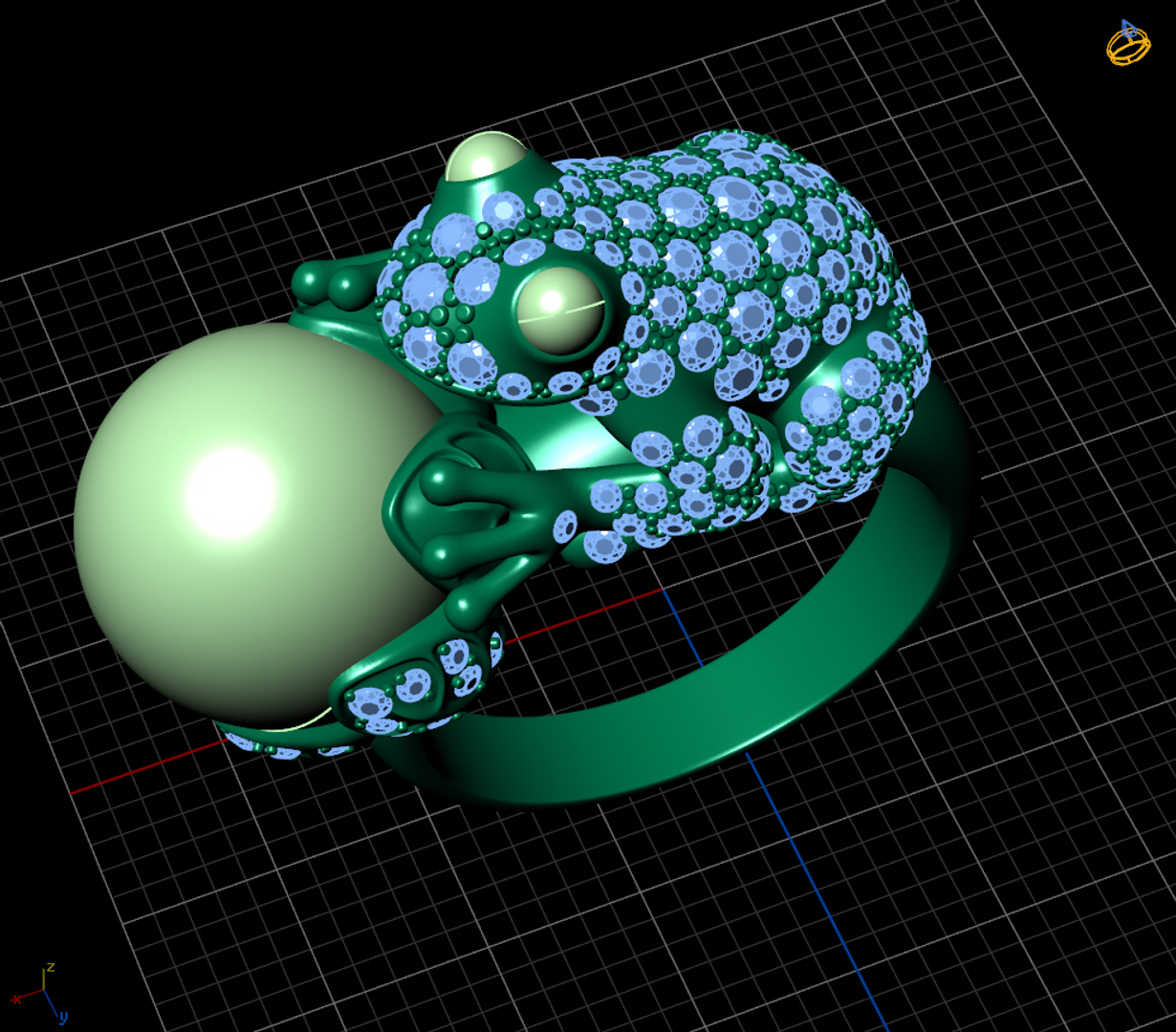 ring frog jewelry 3d 3ds