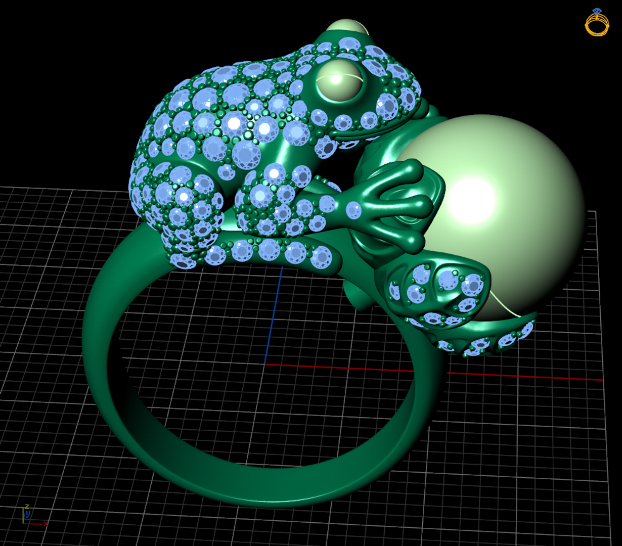 ring frog jewelry 3d 3ds