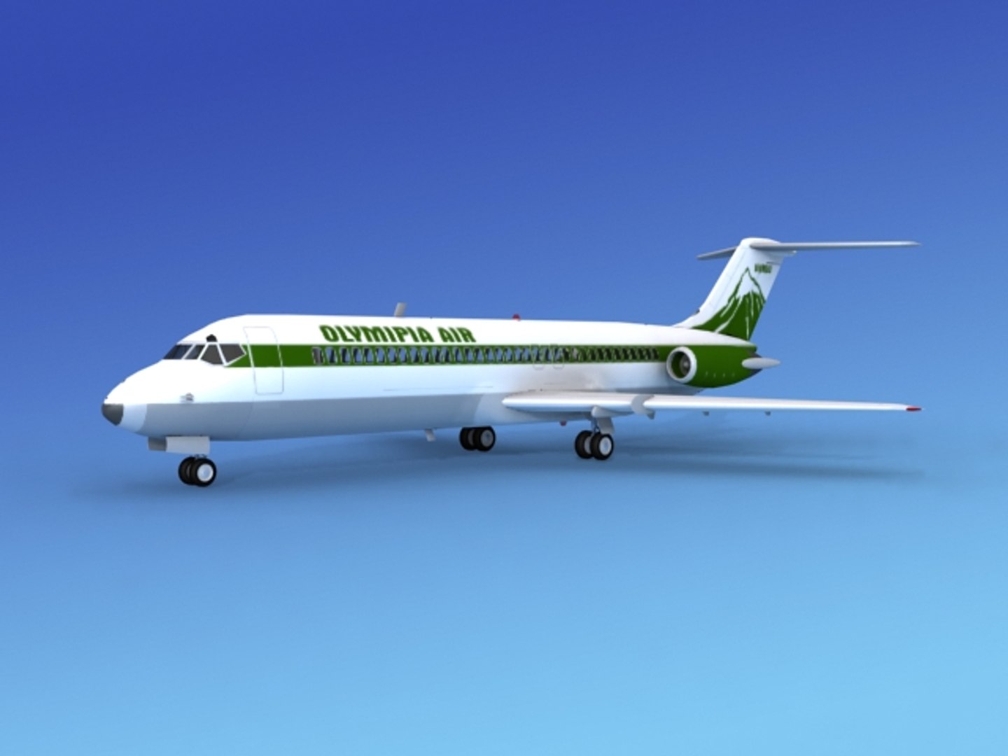 3d model dc-9 commercial airliner