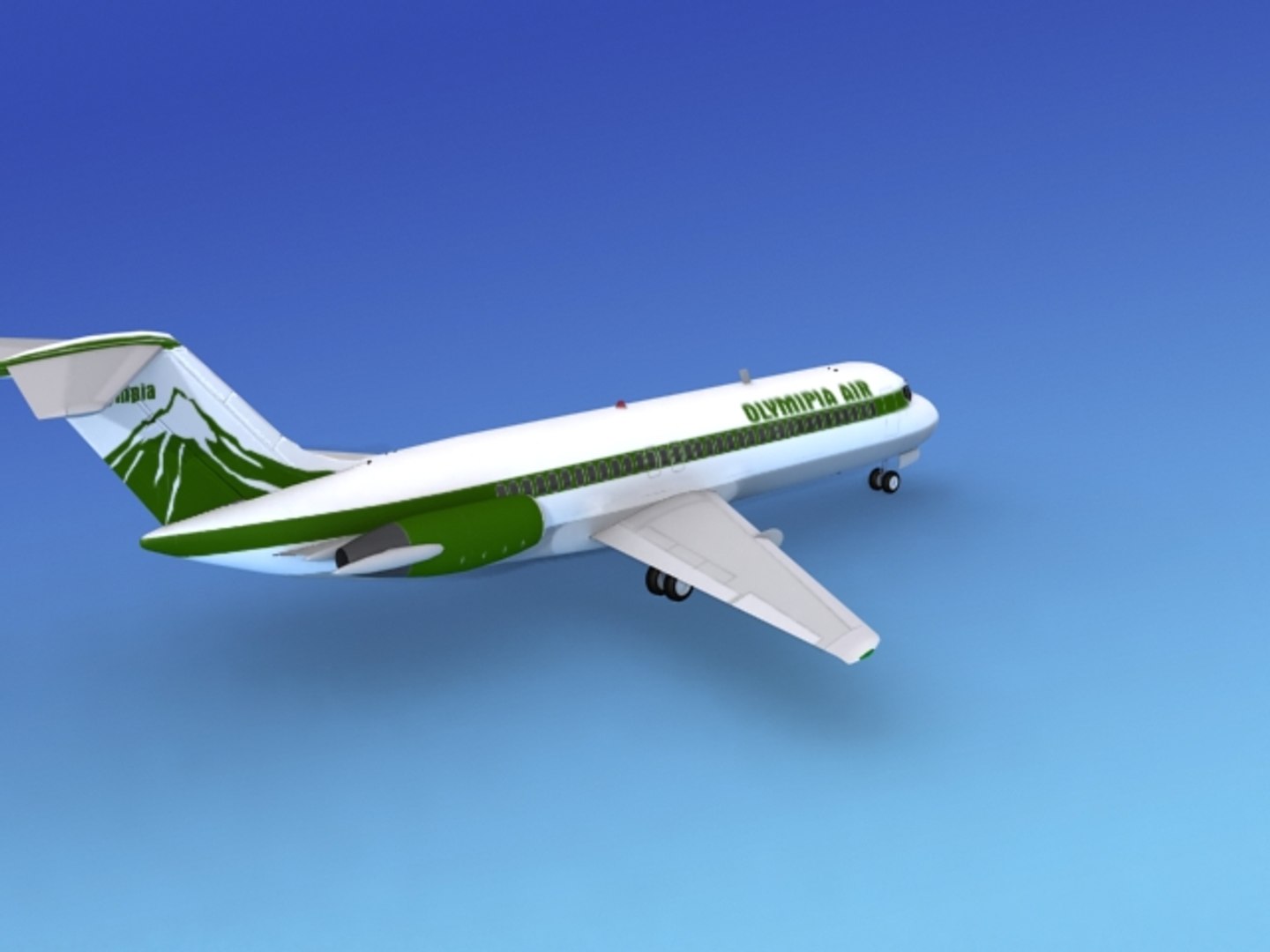 3d model dc-9 commercial airliner