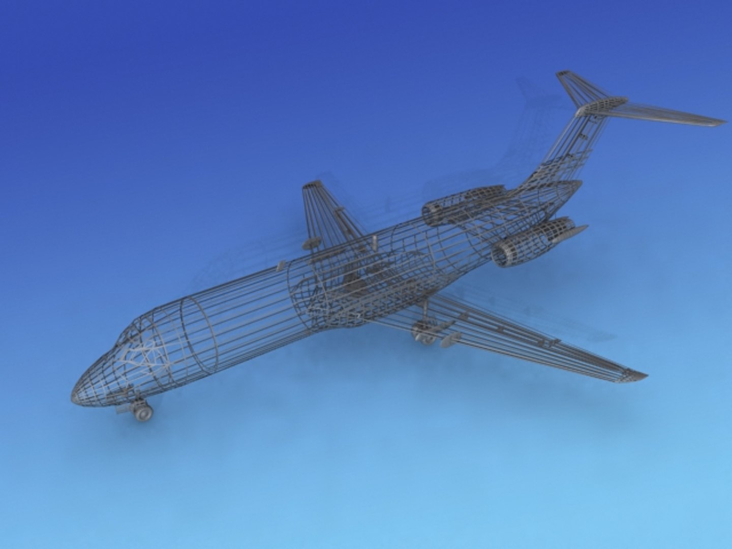 3d model dc-9 commercial airliner