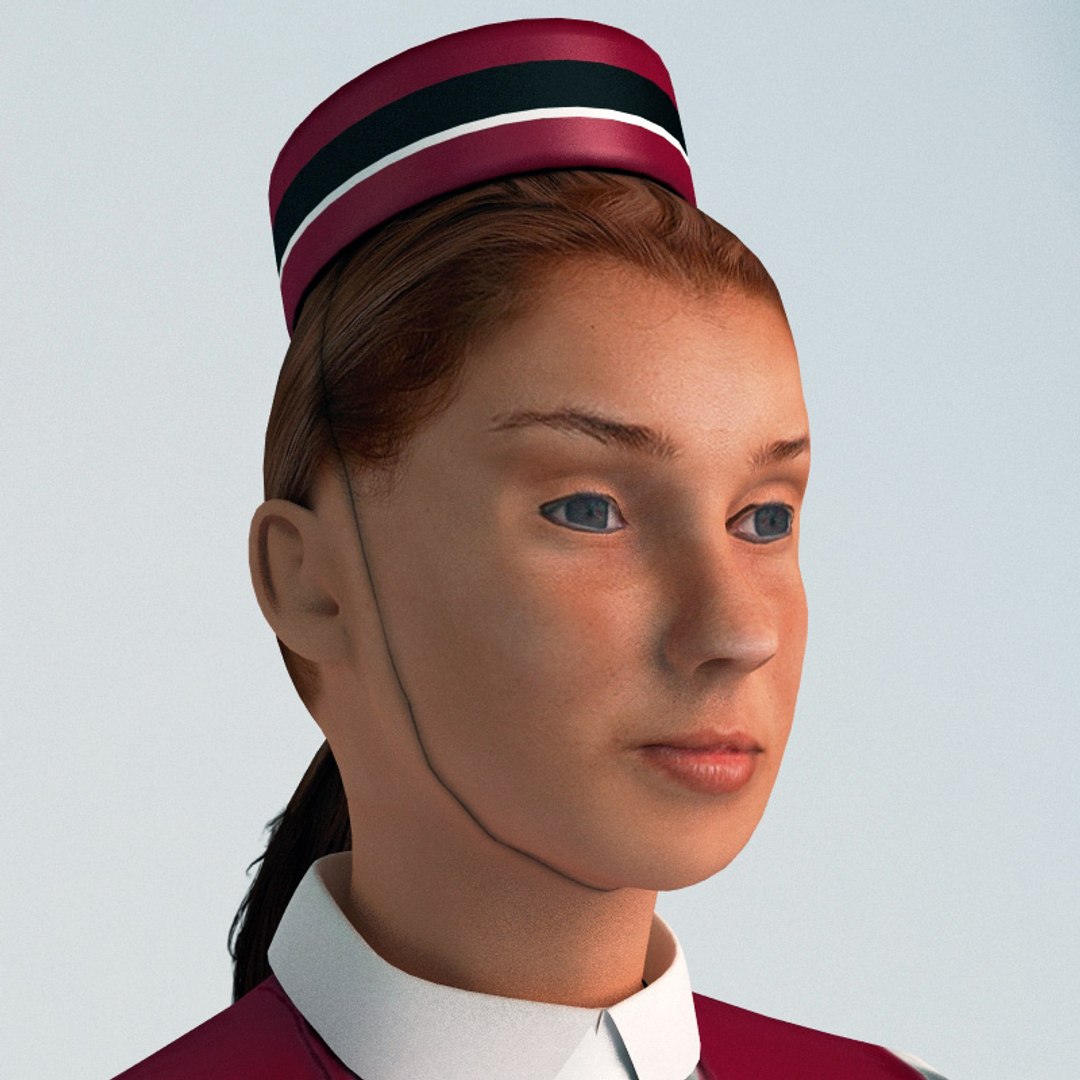 3d parking woman rigged model