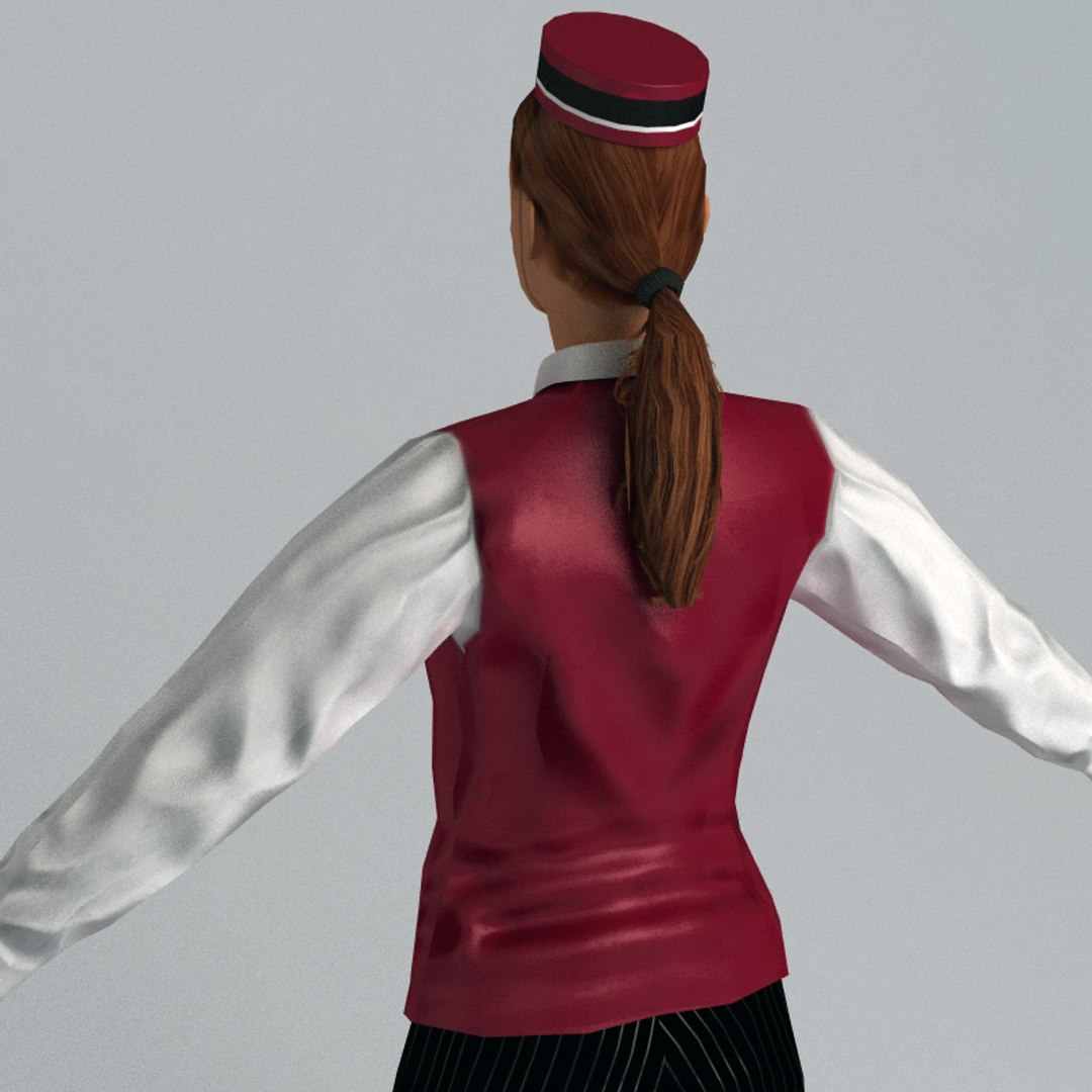 3d parking woman rigged model