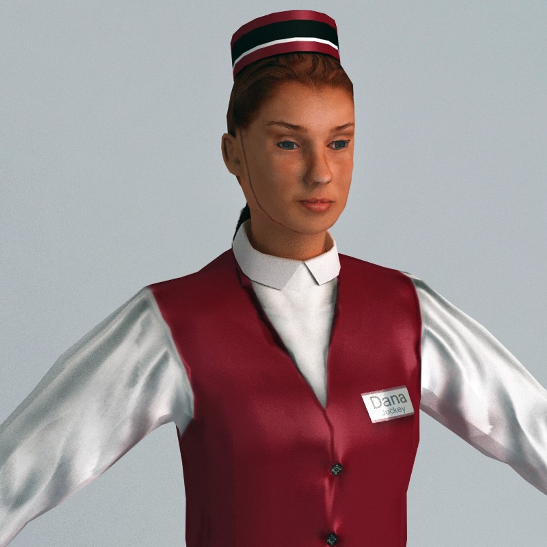 3d parking woman rigged model