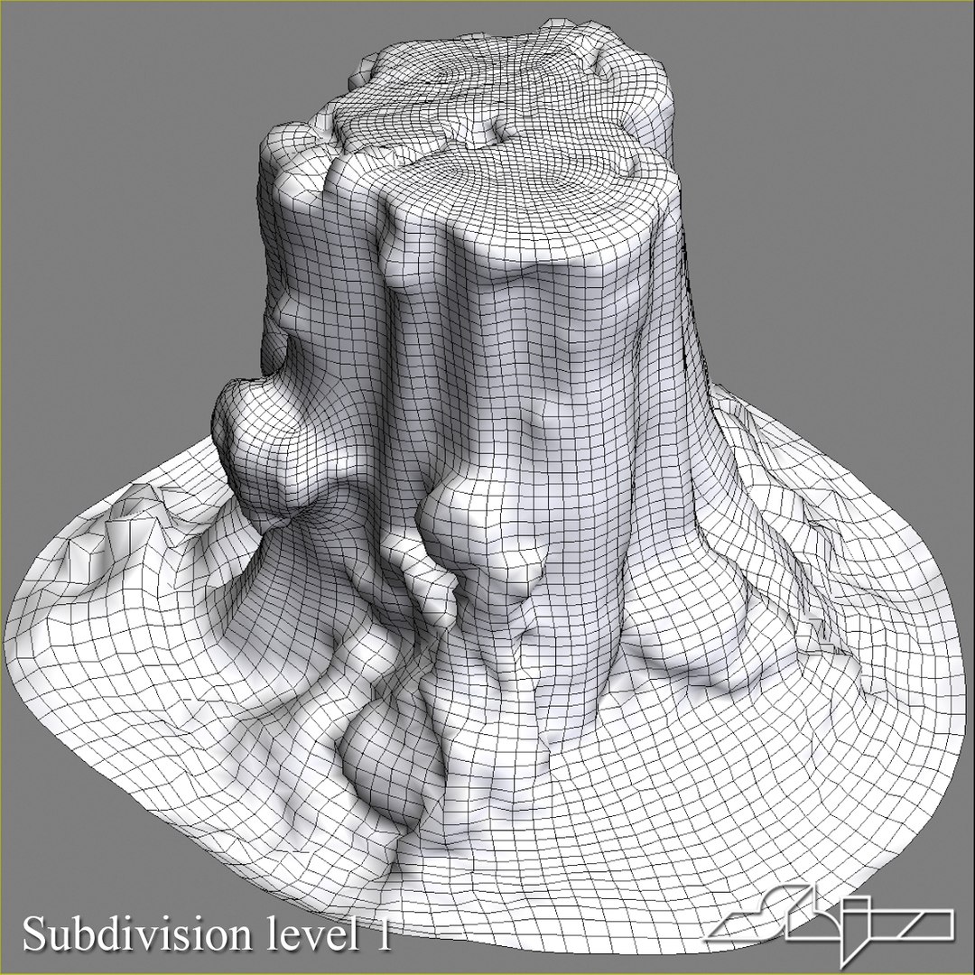 tree stump 1 3d model
