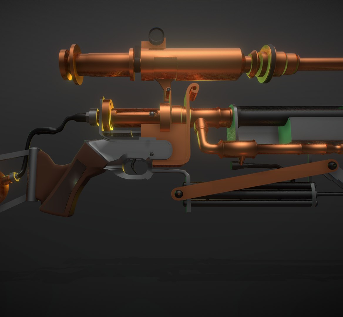 Steampunk Rifle 3D - TurboSquid 1543036