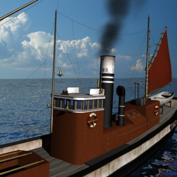 steam herring drifter fish 3d model