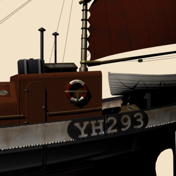 steam herring drifter fish 3d model