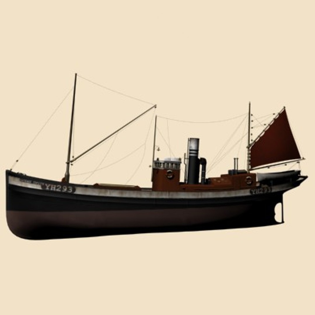 steam herring drifter fish 3d model