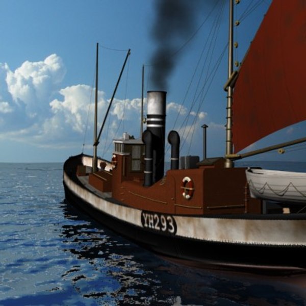 steam herring drifter fish 3d model