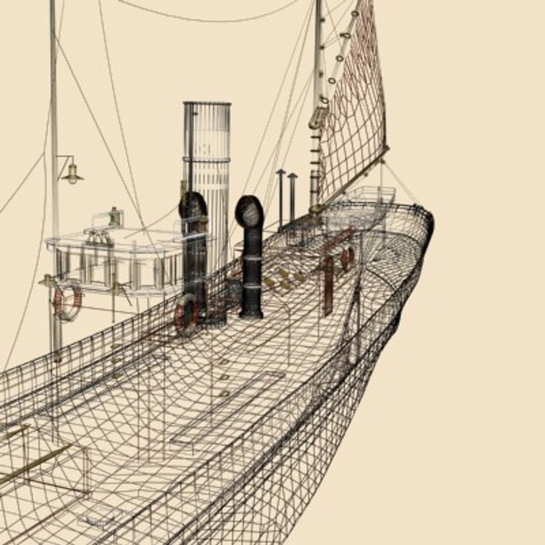 steam herring drifter fish 3d model