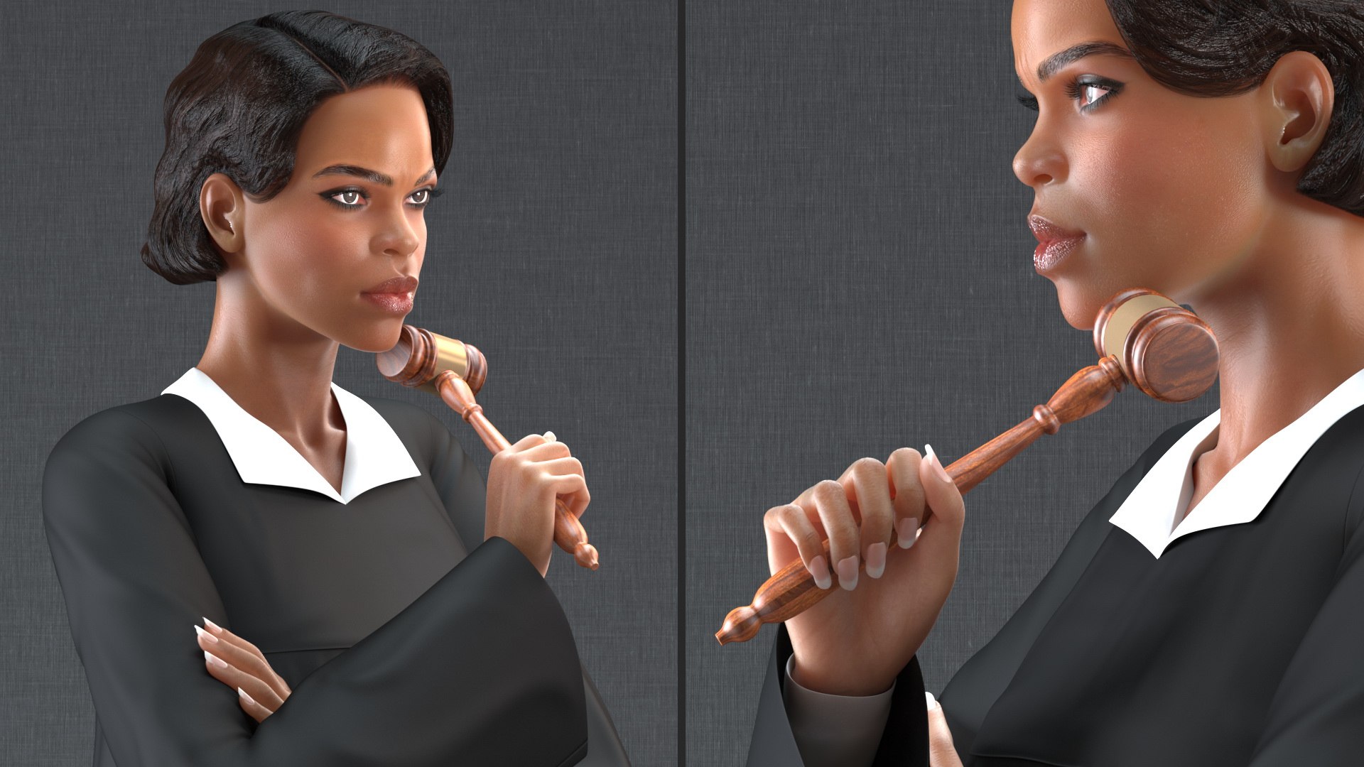 Light Skin Judge Woman Model - TurboSquid 1661279