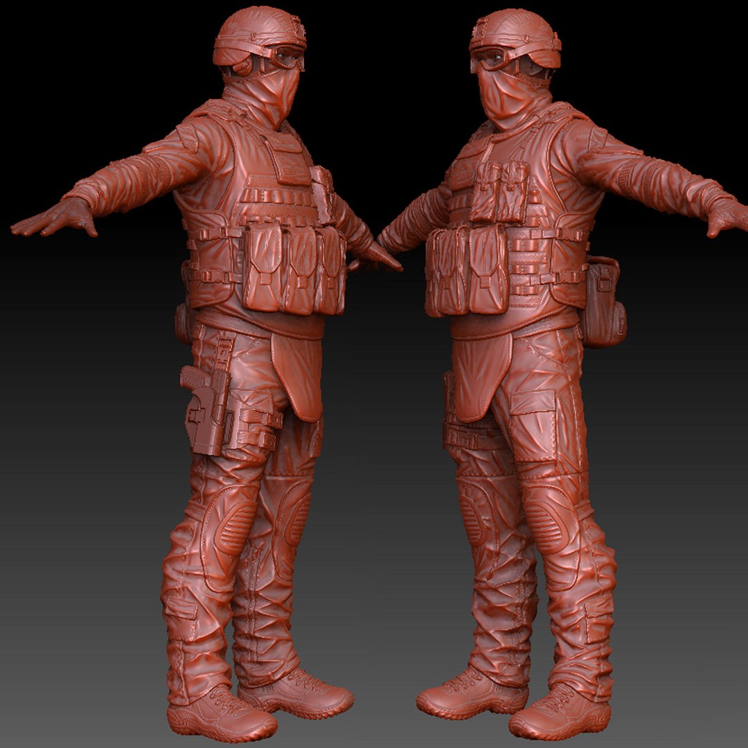 Military Male Soldier - 3d 3ds