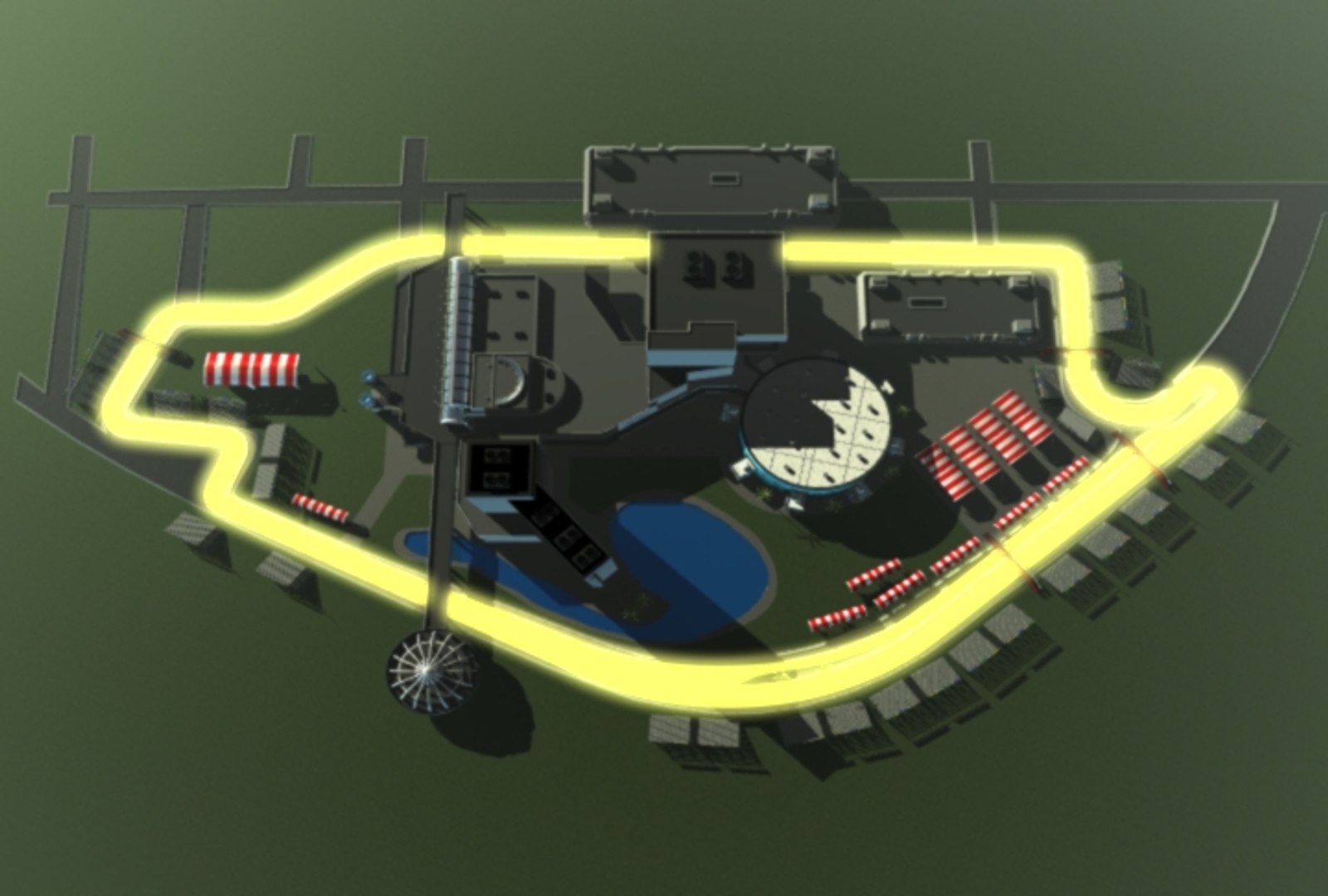 Long Beach Race Track 3d Model