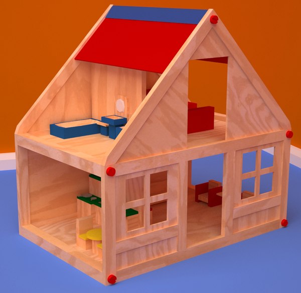 3d wooden toy house