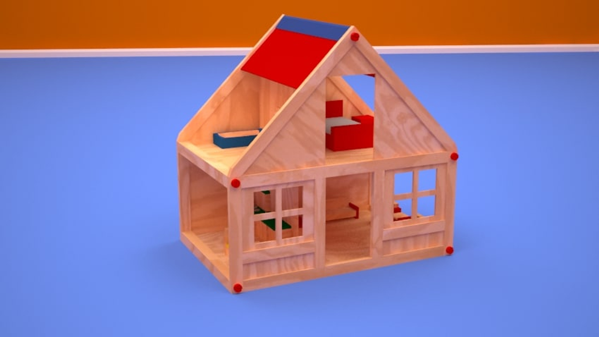 3d Wooden Toy House