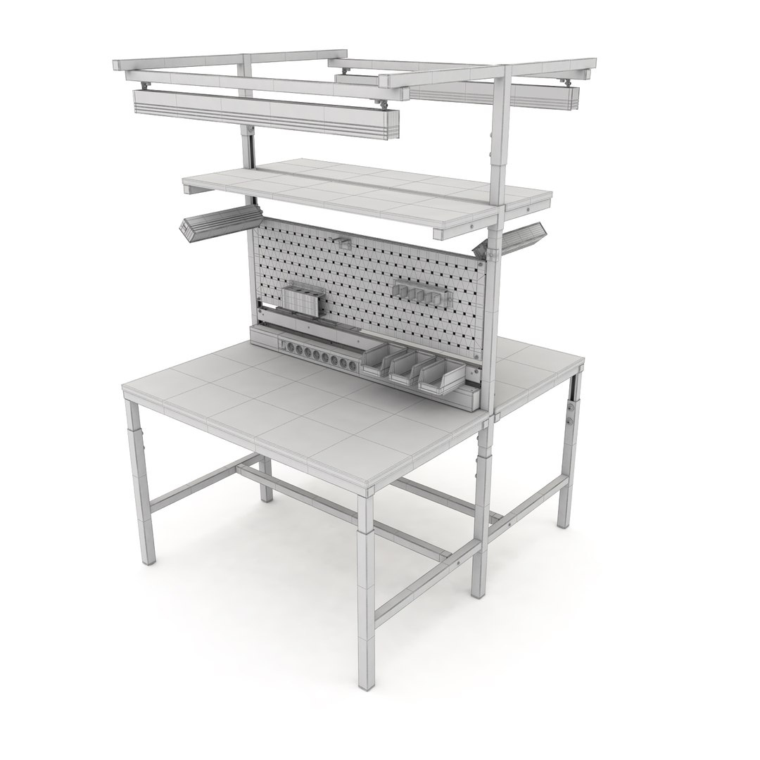 3D model dual adjustable working table - TurboSquid 1294267