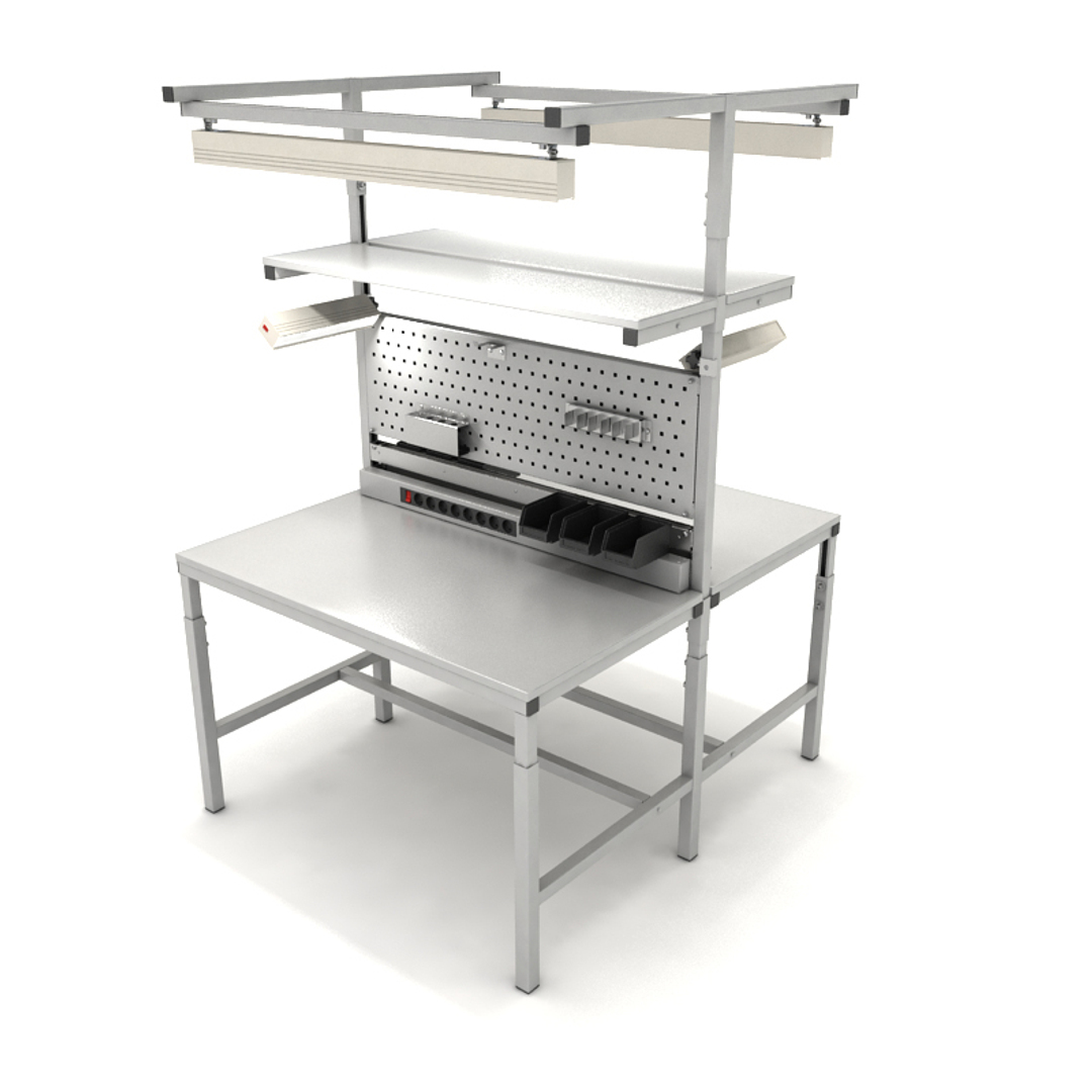 3D model dual adjustable working table - TurboSquid 1294267