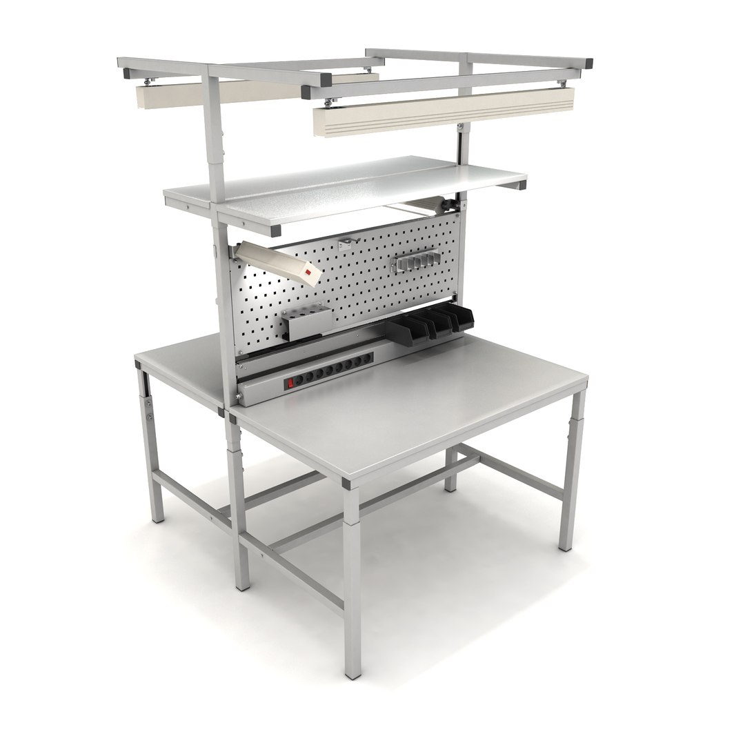 3D model dual adjustable working table - TurboSquid 1294267