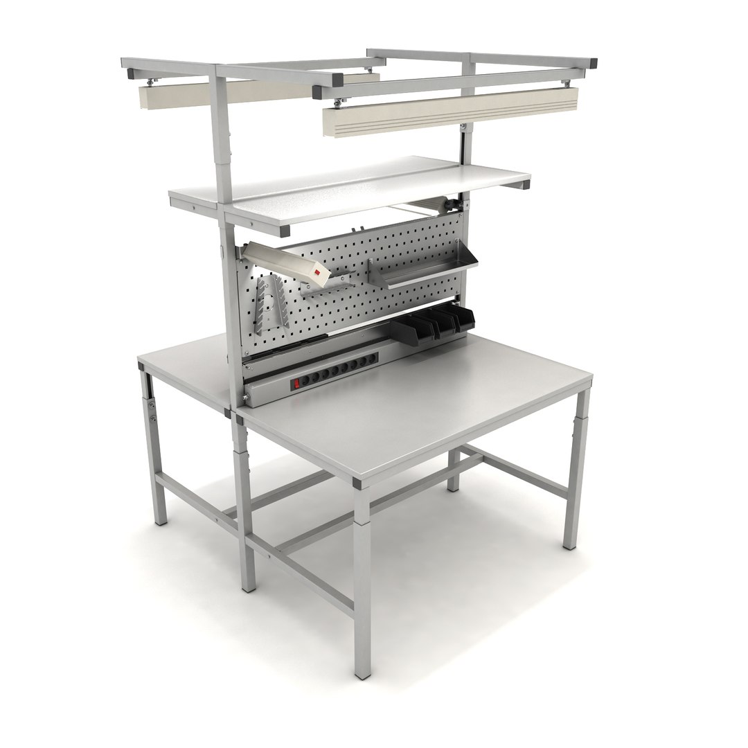3D model dual adjustable working table - TurboSquid 1294267