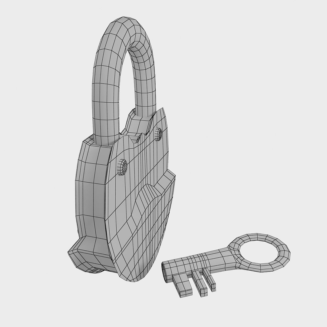 3d Old Padlock Model