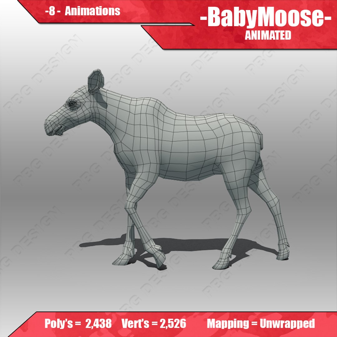 3d Model Baby Moose