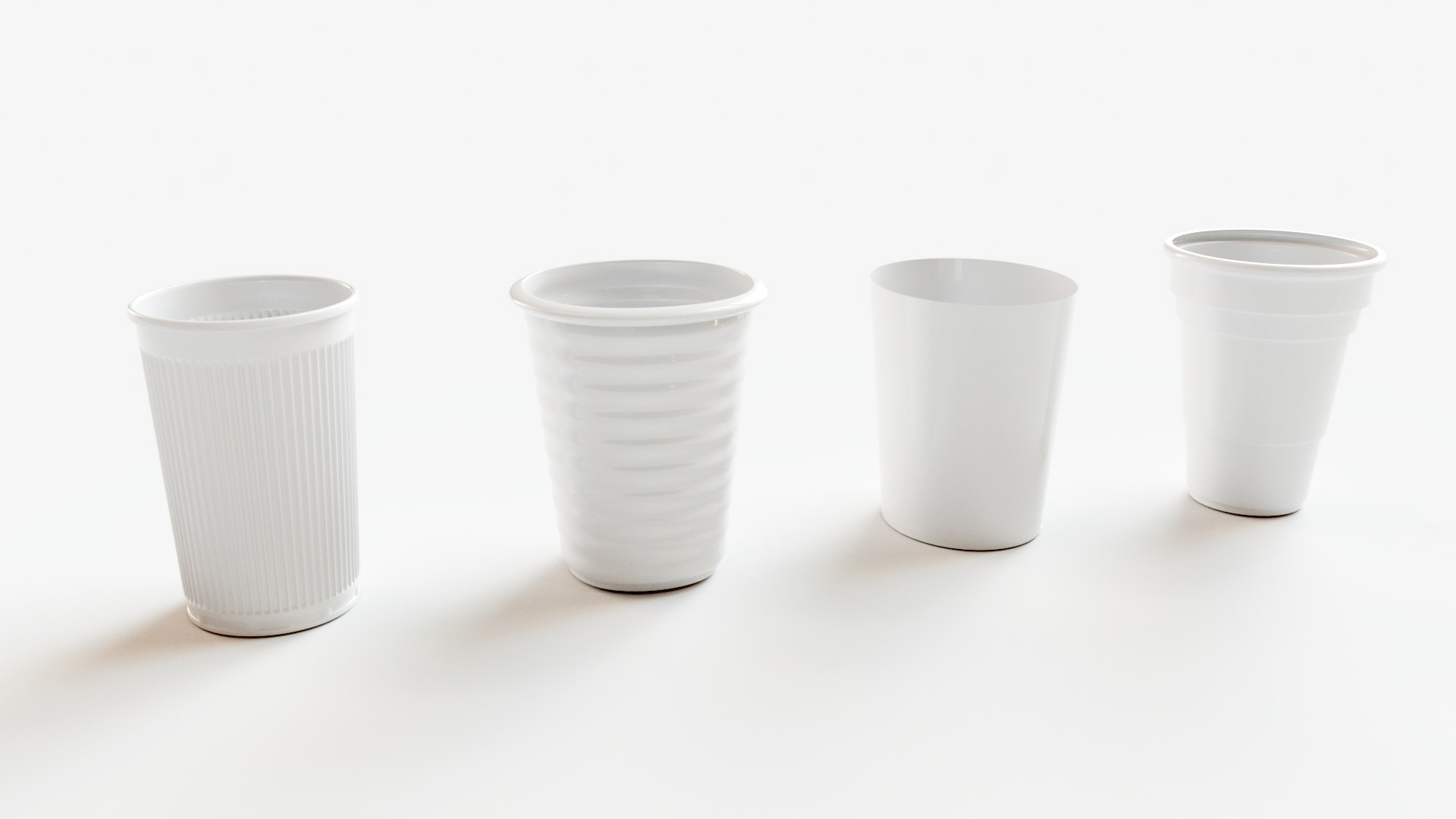 Plastic Cup Collection - 4 X Different Designs - 3D Assets 3D Model ...