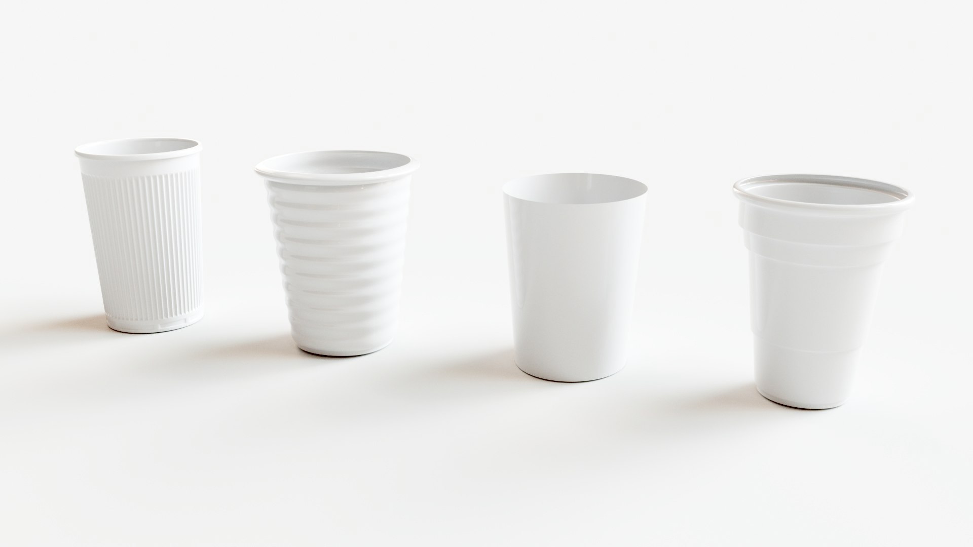 Plastic Cup Collection - 4 X Different Designs - 3D Assets 3D Model ...