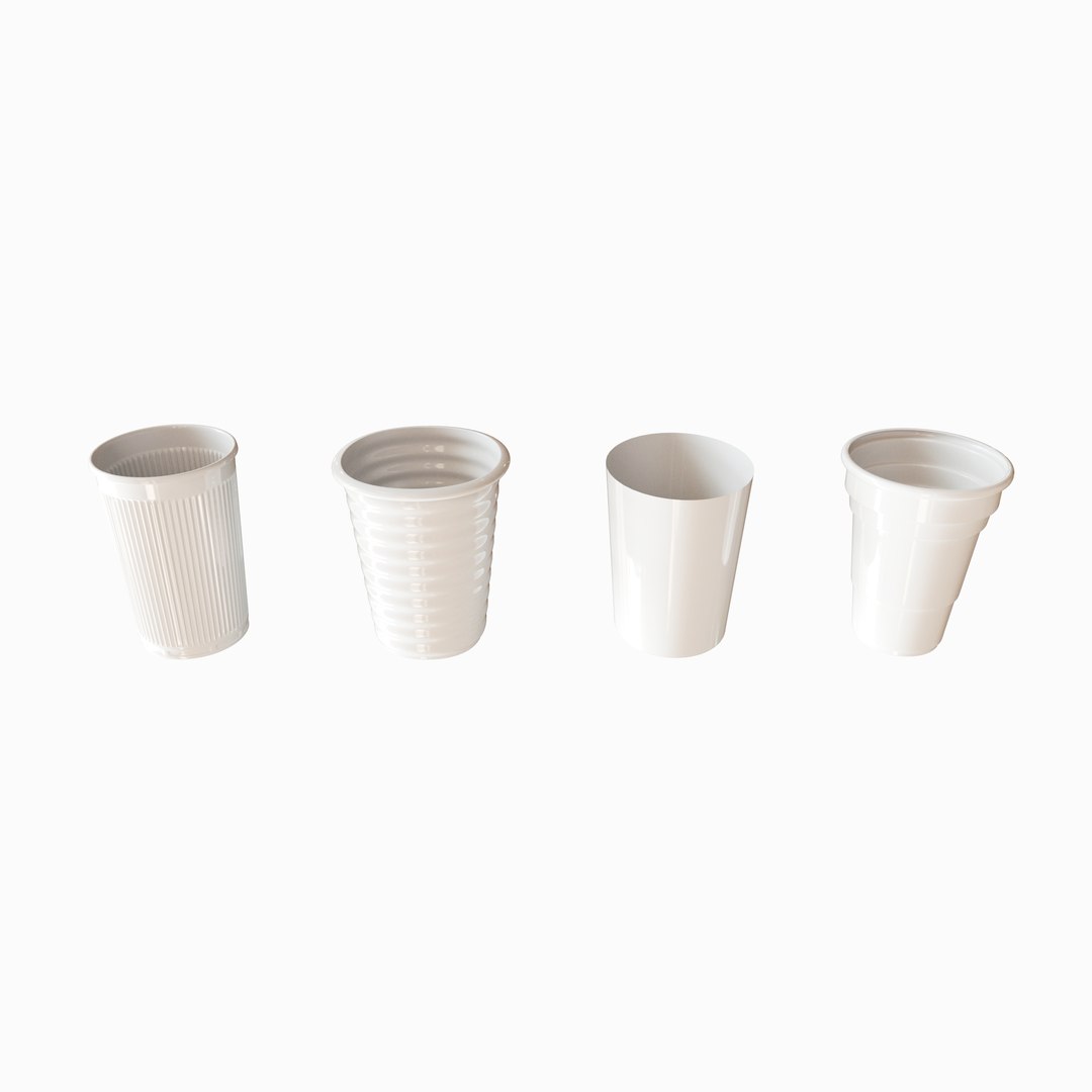 Plastic Cup Collection - 4 X Different Designs - 3D Assets 3D Model ...