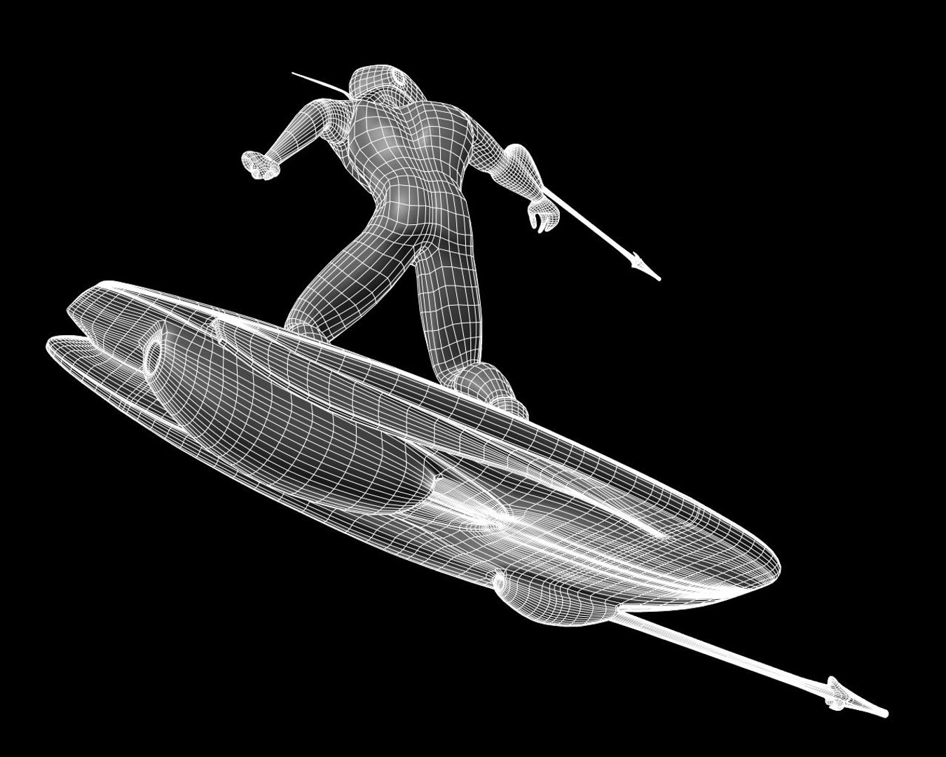 character digital surfer 3d model