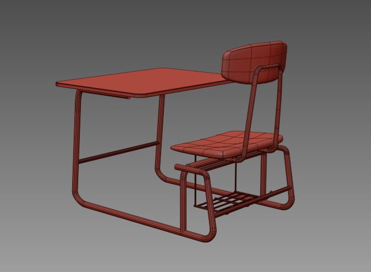 3d Student Desk Model