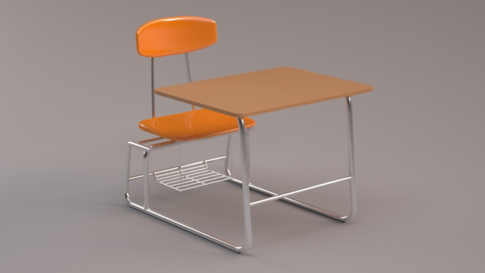 3d Student Desk Model