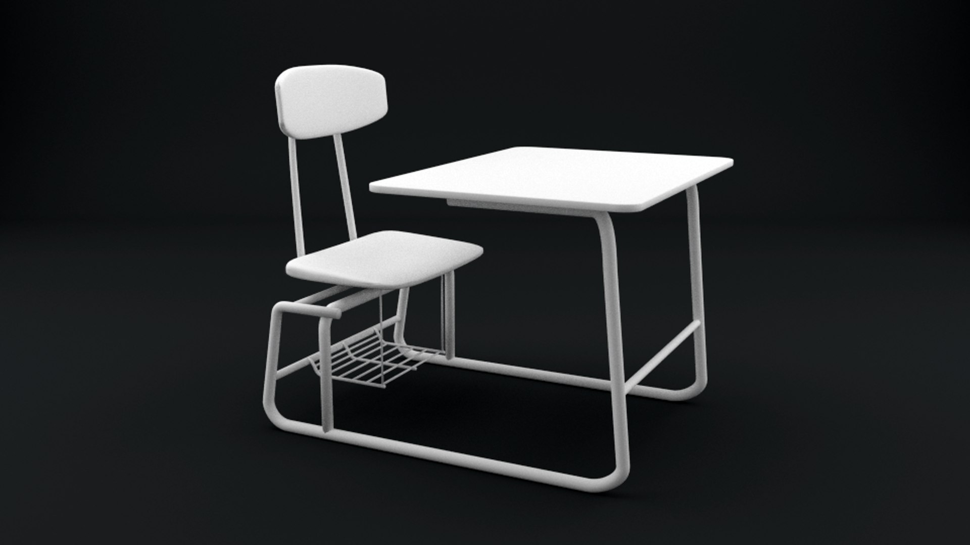3d Student Desk Model