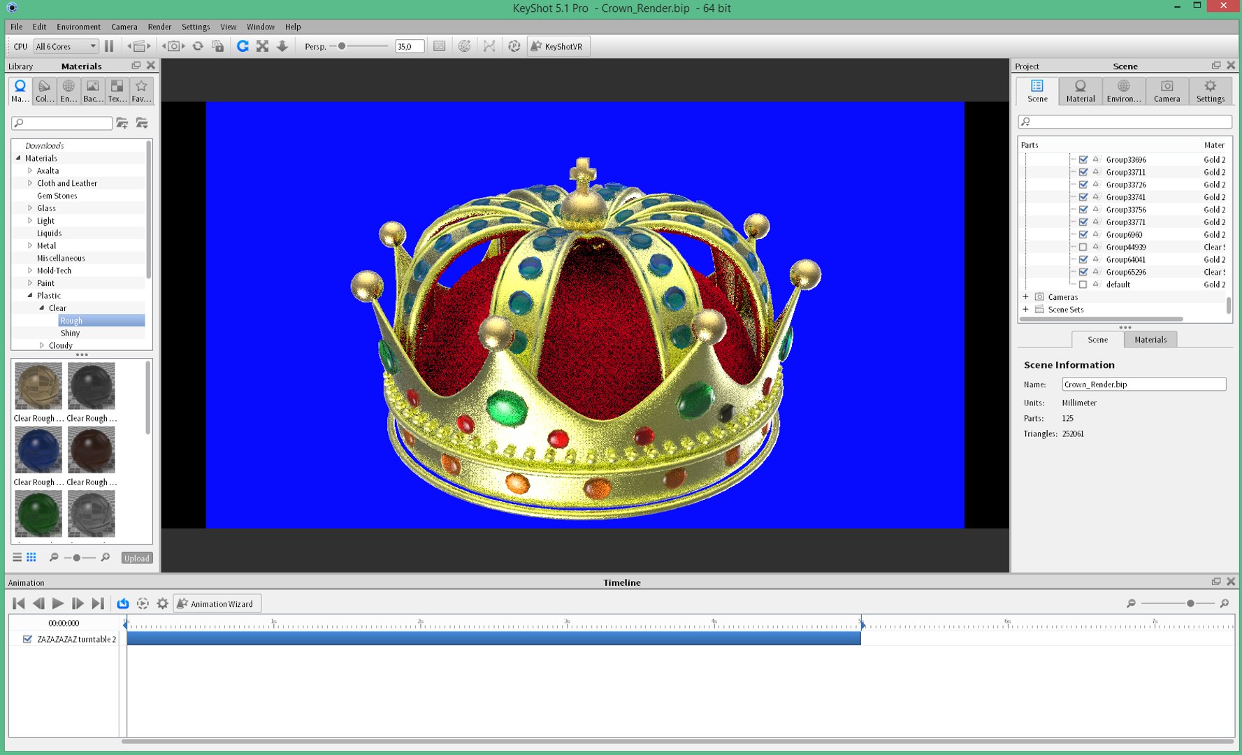 3d Model Crown Render Animation
