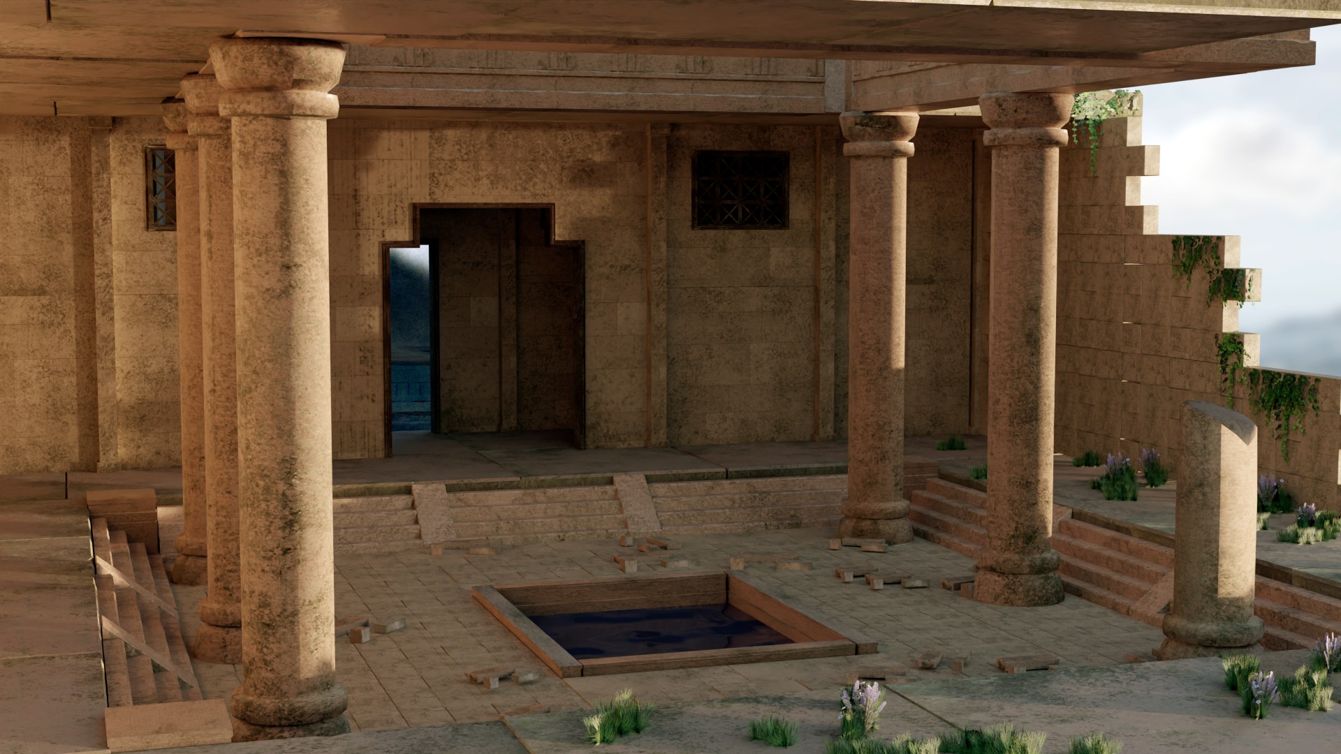 3D Ancient Temple Modular Kit Model - TurboSquid 1840316