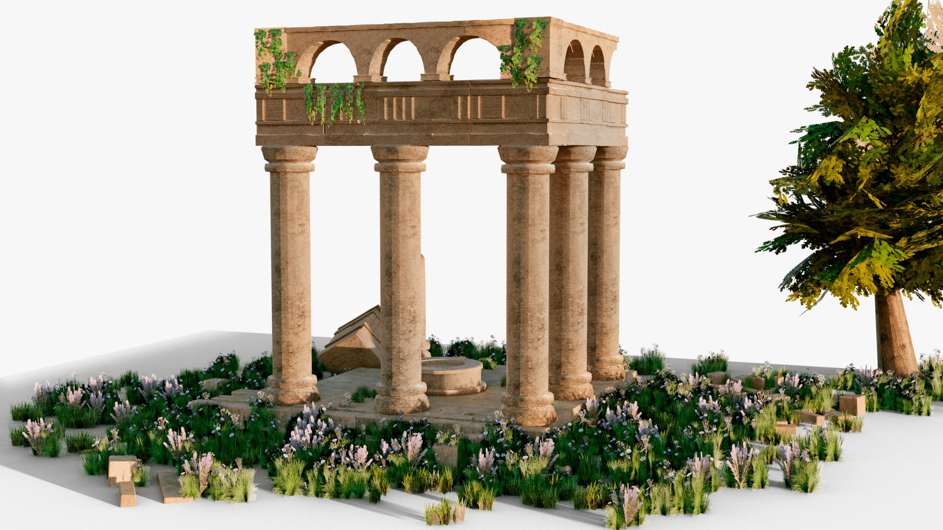 3D Ancient Temple Modular Kit Model - TurboSquid 1840316