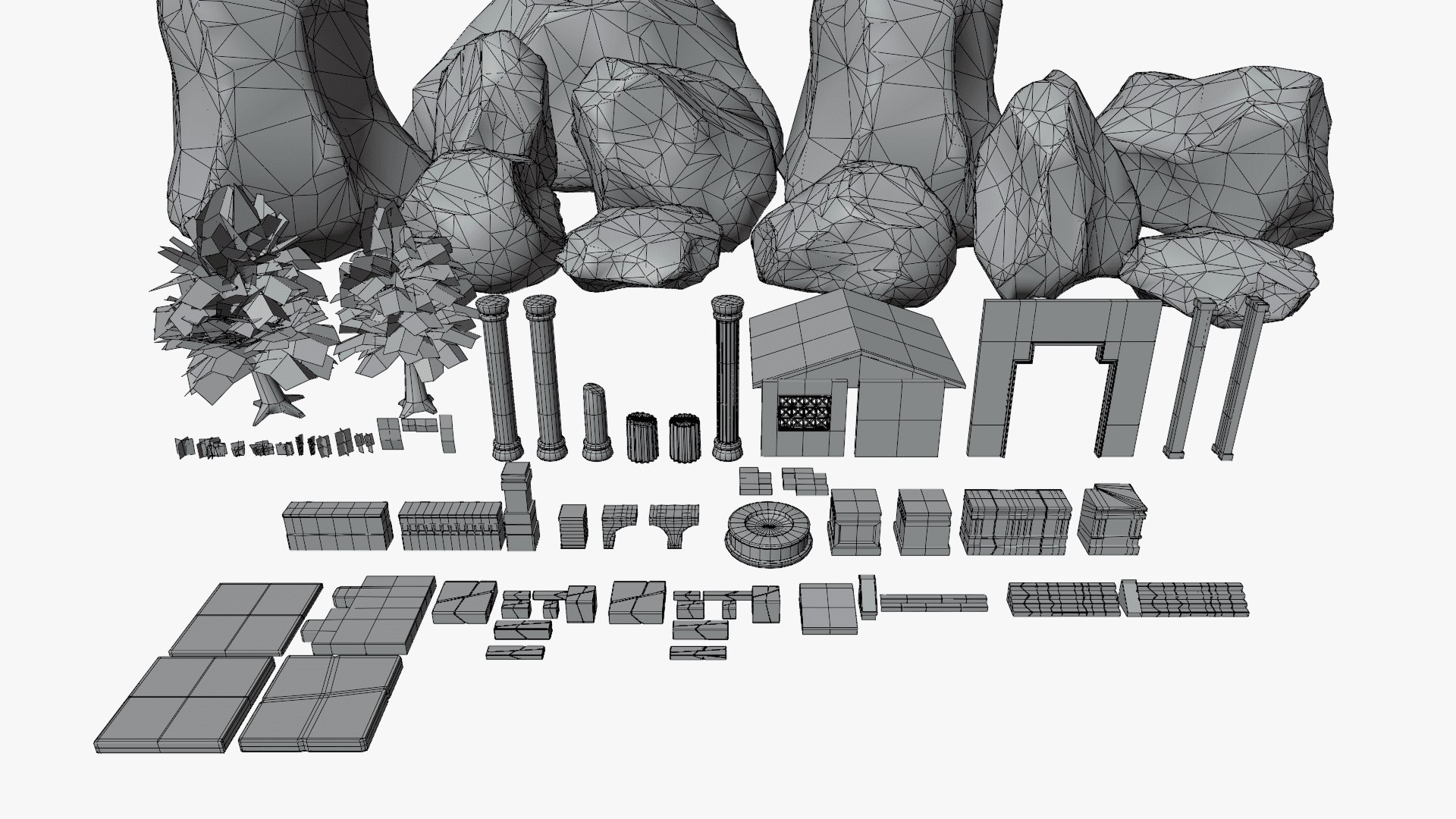 3D Ancient Temple Modular Kit Model - TurboSquid 1840316