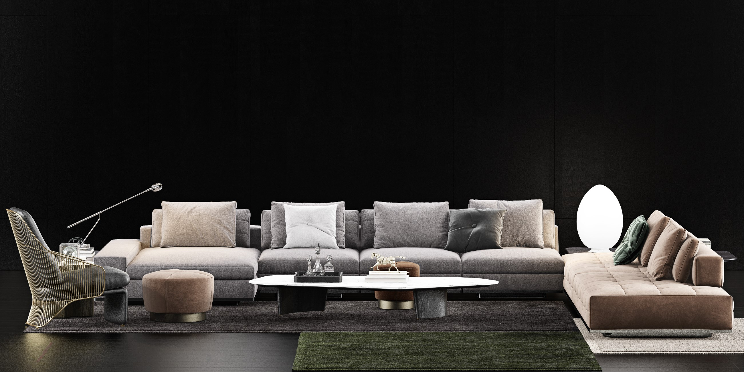 3D minotti lawrence sofa model - TurboSquid 1595367