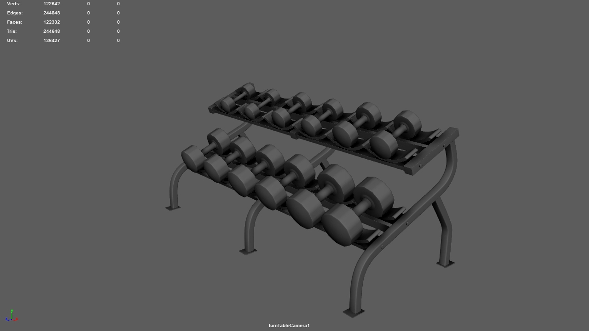 Dumbbell Rack 3d Obj