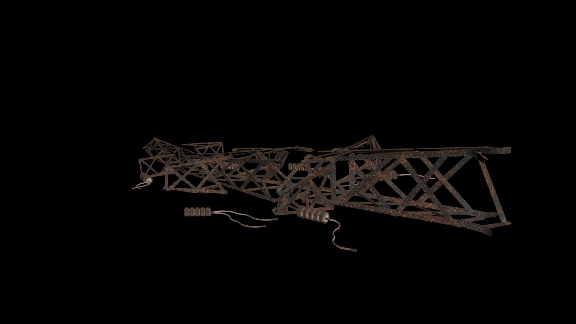 3d Fallen Transmission Tower