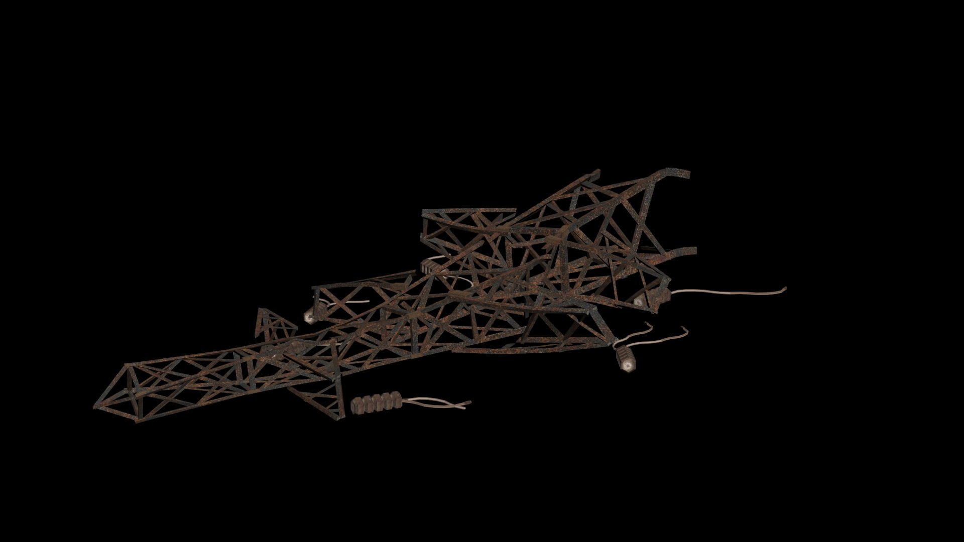 3d Fallen Transmission Tower