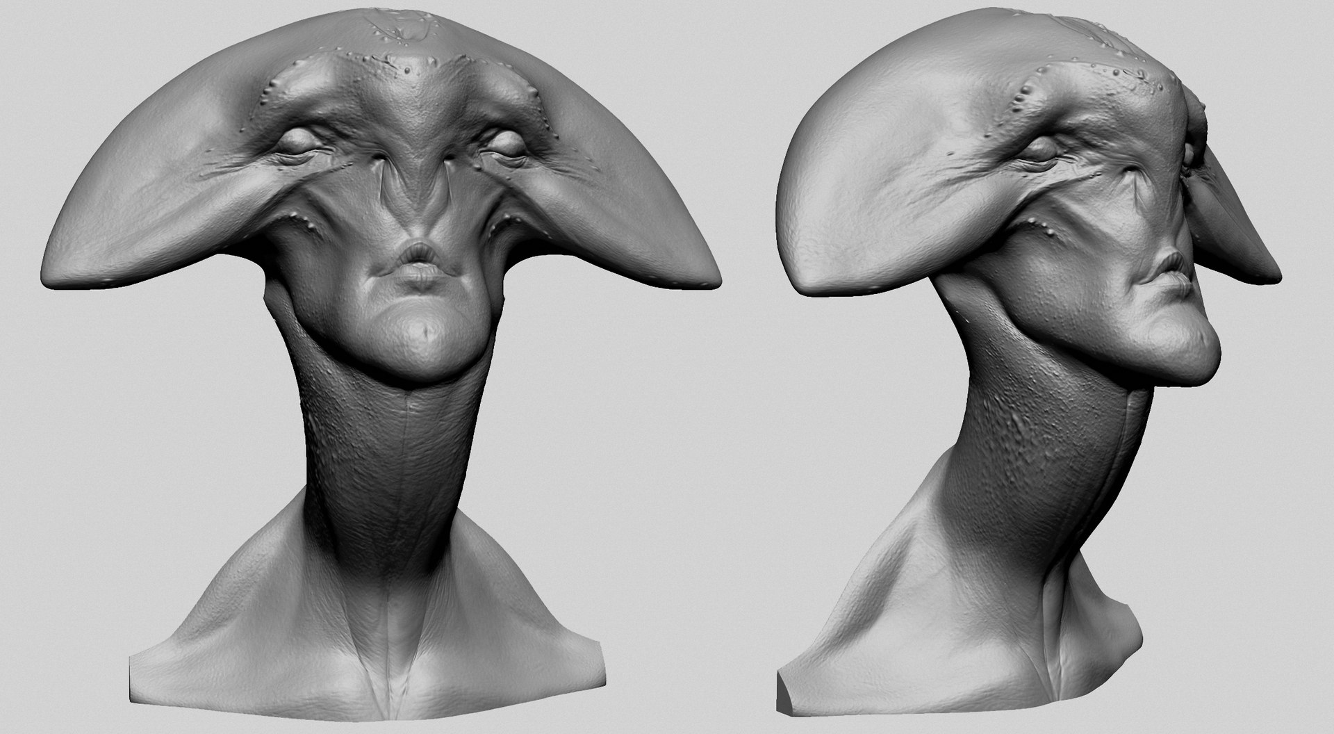 3D Creature Bust C - TurboSquid 2206358