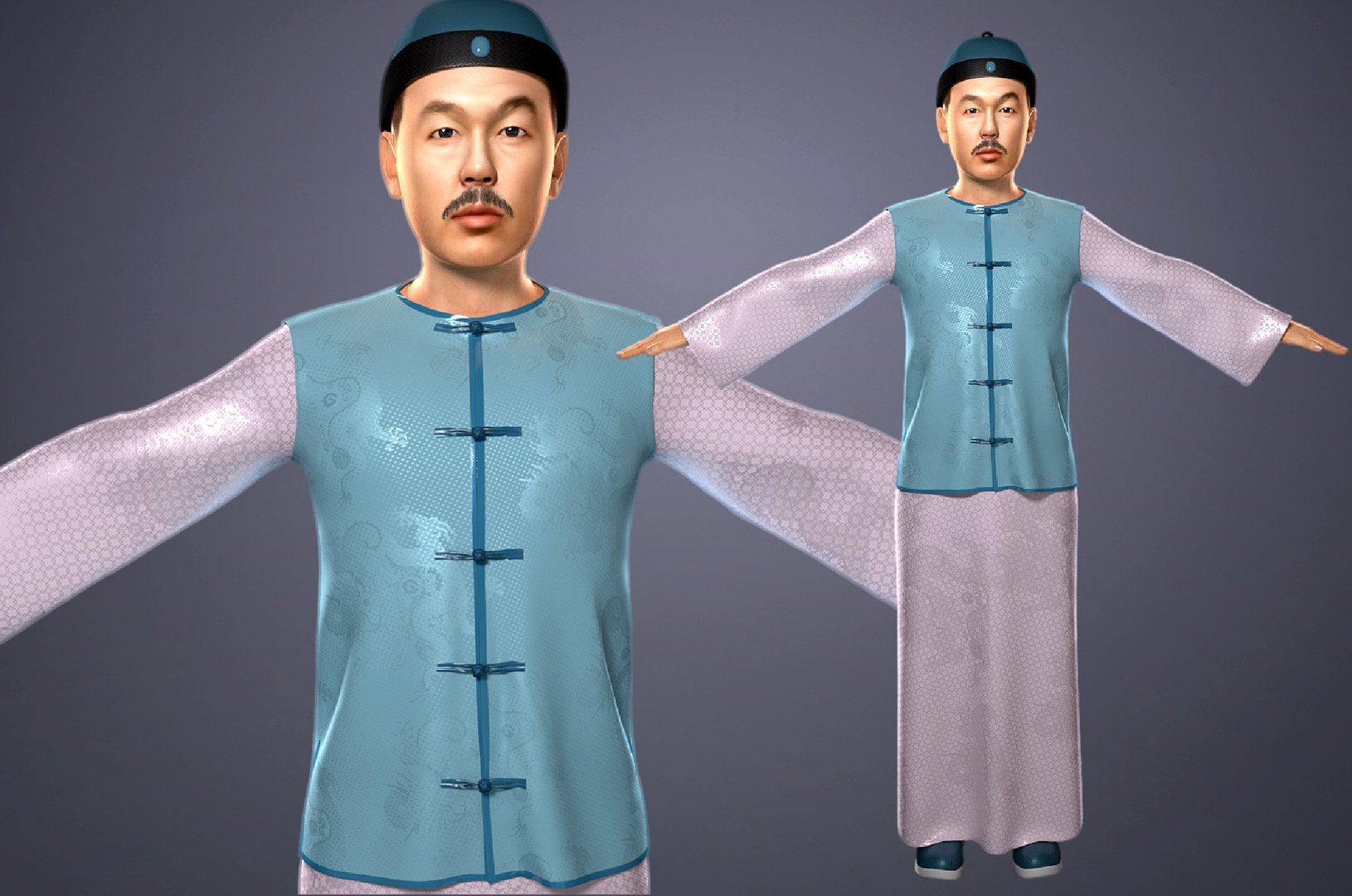 3D Chinese Ancient Qing Dynasty Rich Man - TurboSquid 2203068