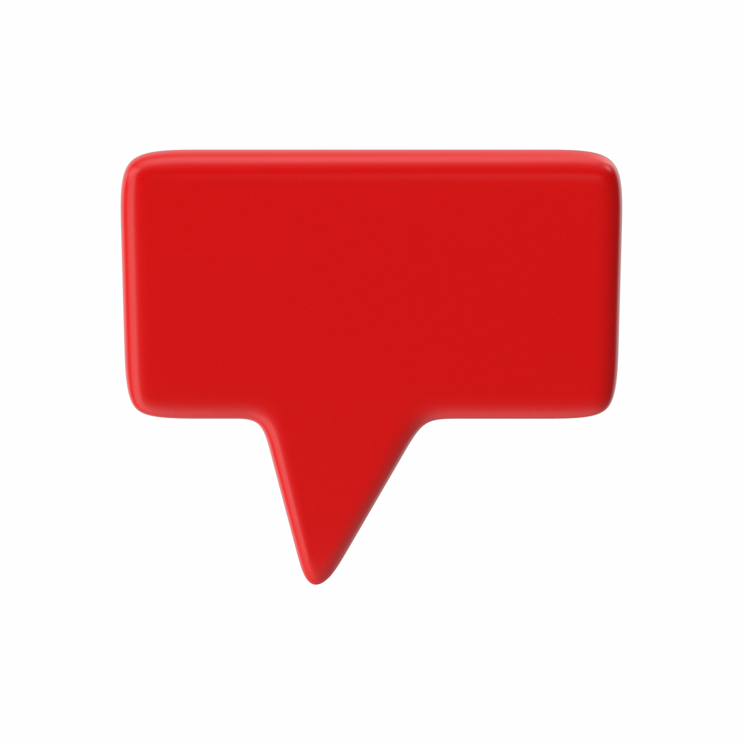 3D Red Social Media Bubble Symbol Model - TurboSquid 2168749