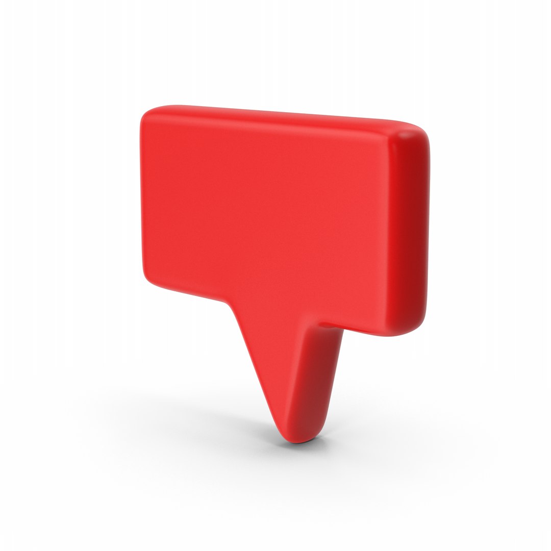 3D Red Social Media Bubble Symbol Model - TurboSquid 2168749