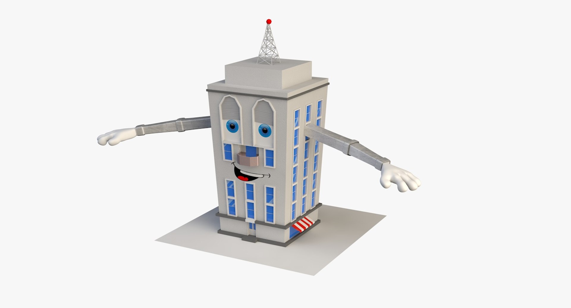 3D Rigged Cartoon Building Model - TurboSquid 1459136