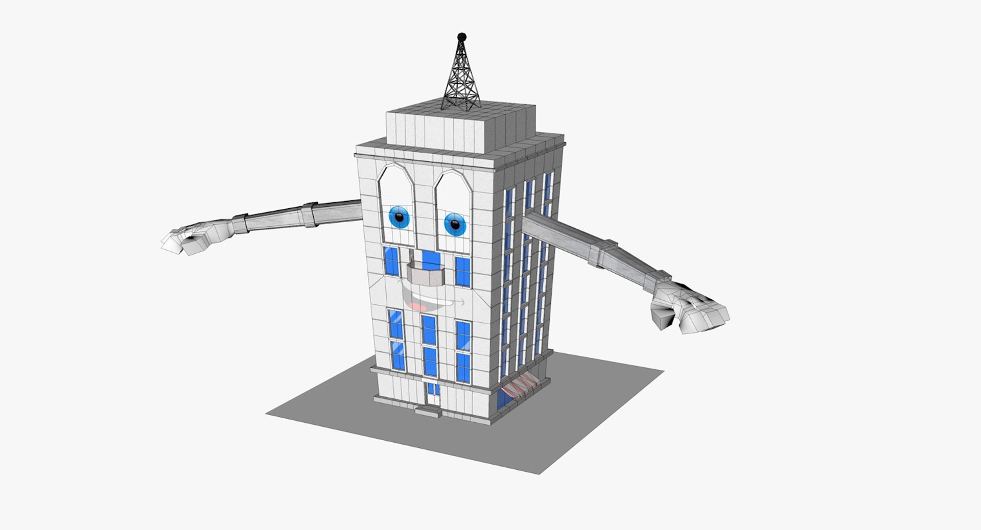 3D Rigged Cartoon Building Model - TurboSquid 1459136